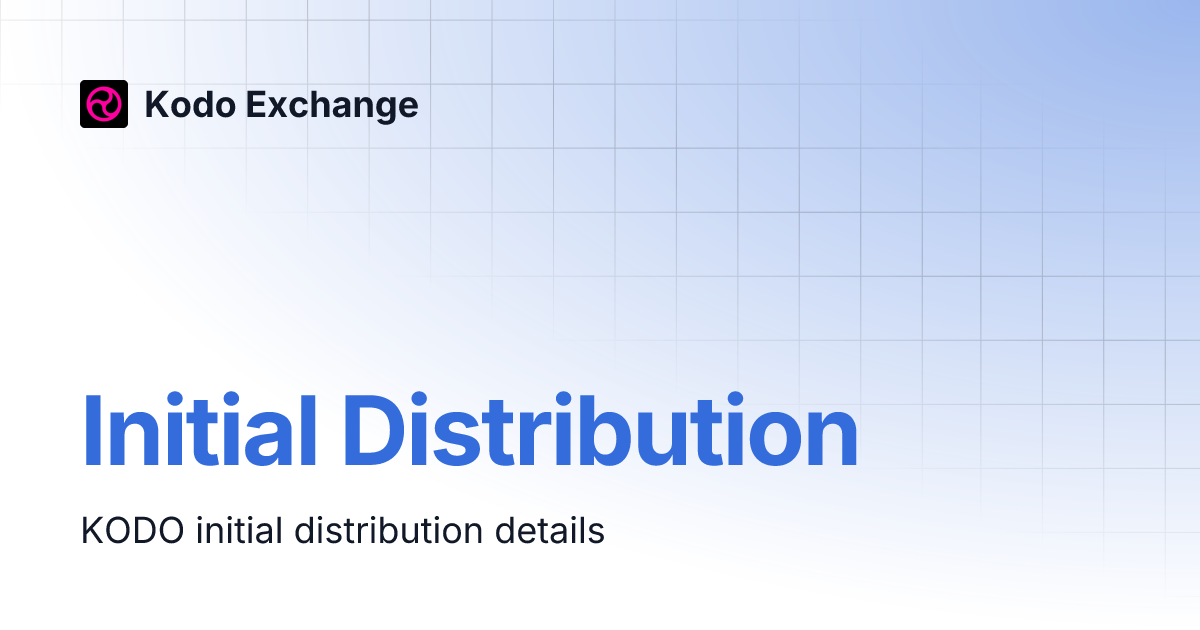 Initial Distribution | Kodo Exchange